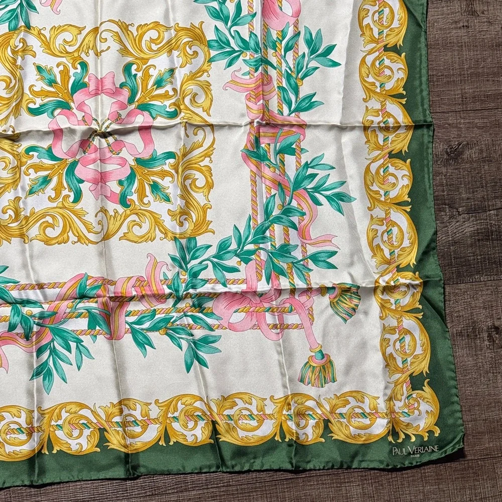 Paul Verlaine | Accessories | Paul Verlaine Silk Scarf With Green And ...